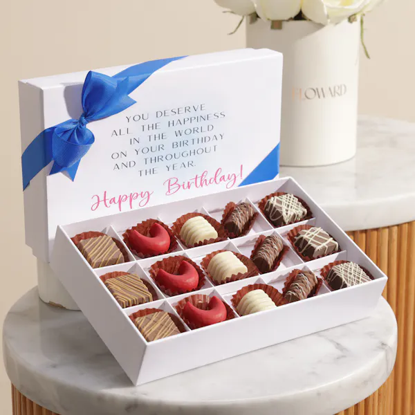 Buy and send Le Chocolatier Dubai Happy Birthday Chocolate Box | Dreamy ...