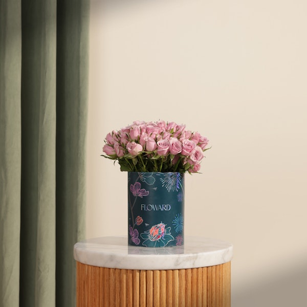 Buy and send New Year's Shiny Purple Baby Rose Box | 25 Flowers gift ...